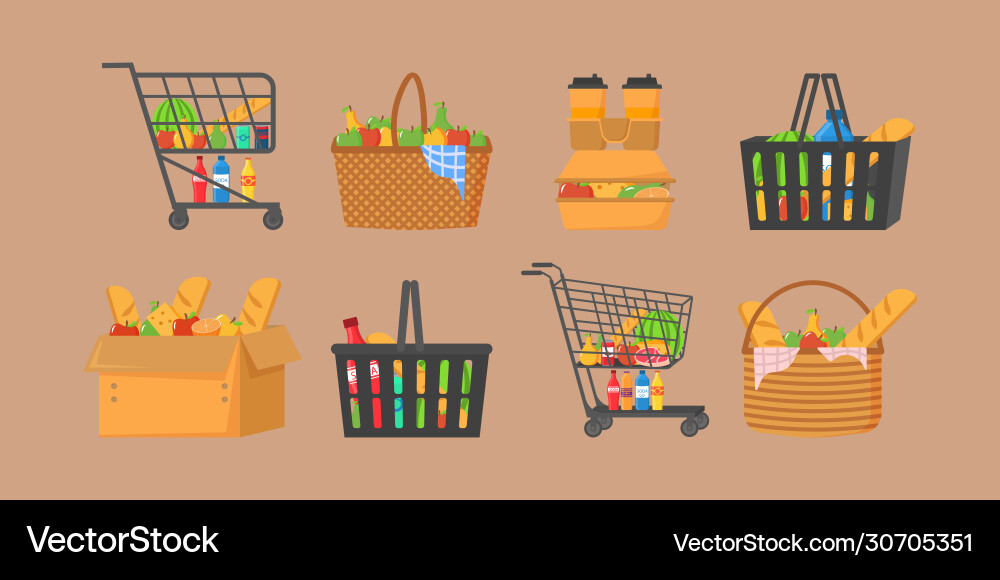 Grocery shopping supermarket Royalty Free Vector Image