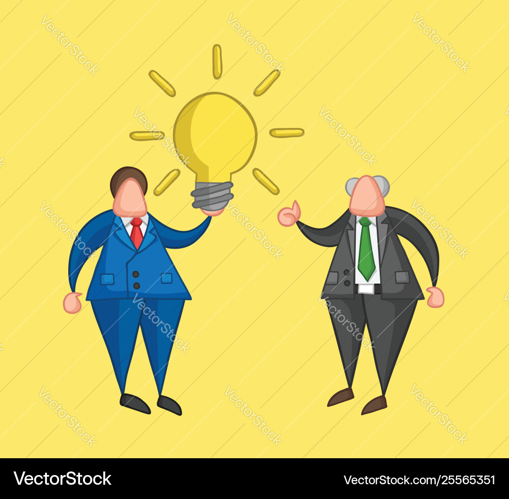Hand-drawn businessman worker has a good idea Vector Image