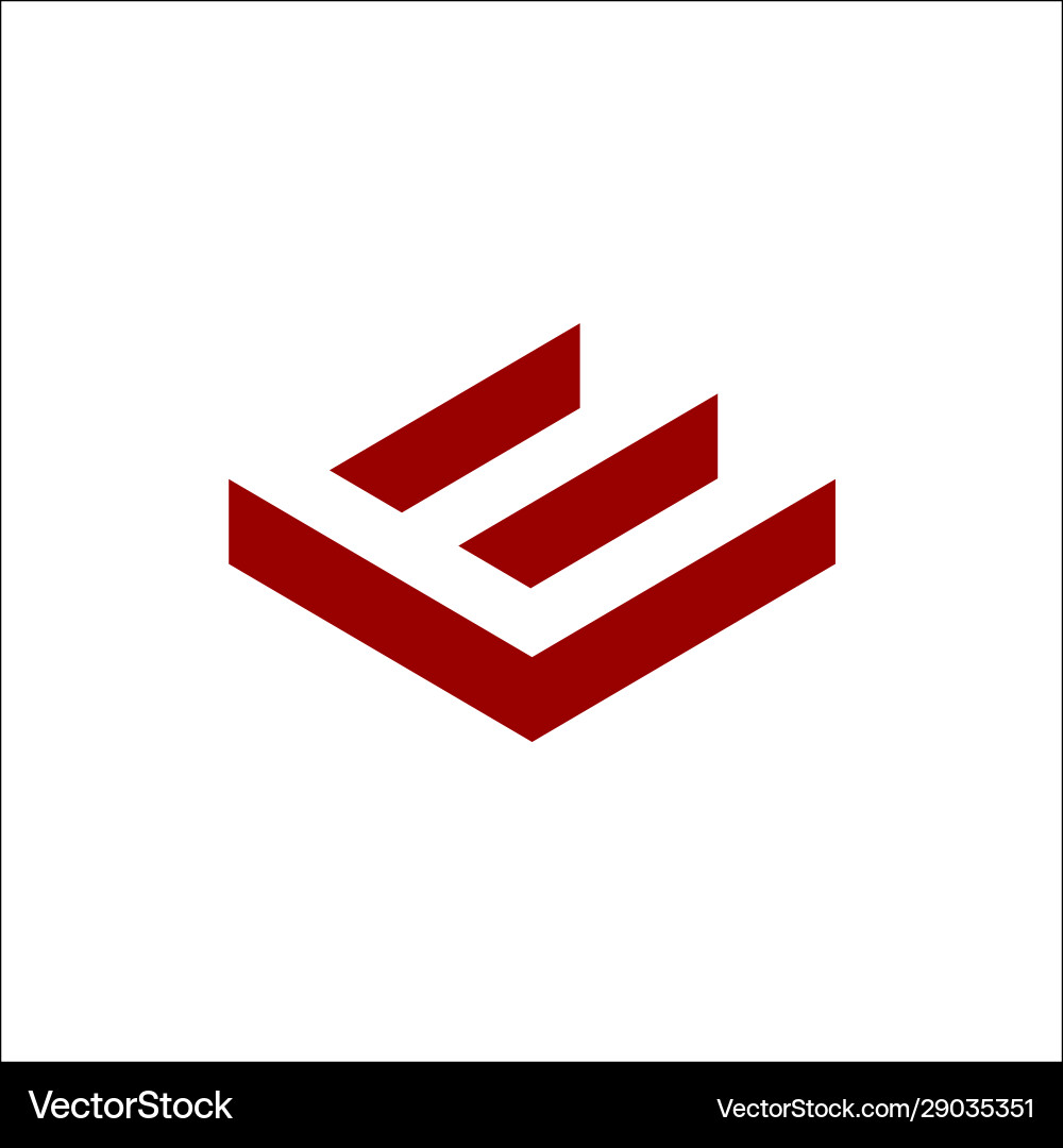 Initial e negative space logo Royalty Free Vector Image