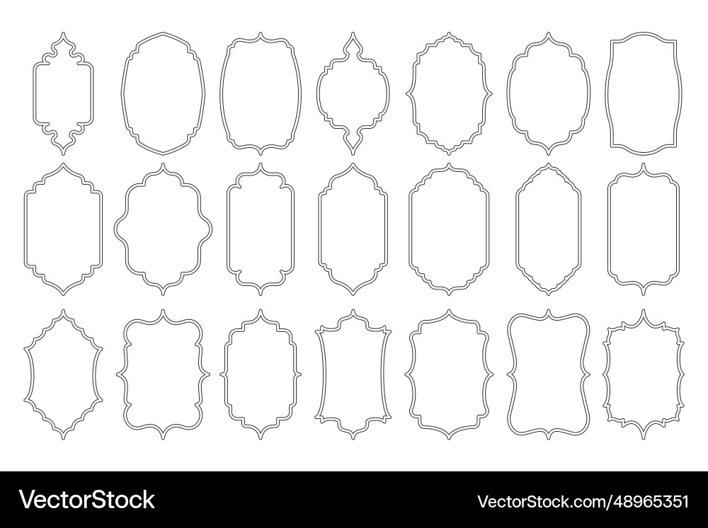 Islamic line shapes abstract arabic geometric Vector Image
