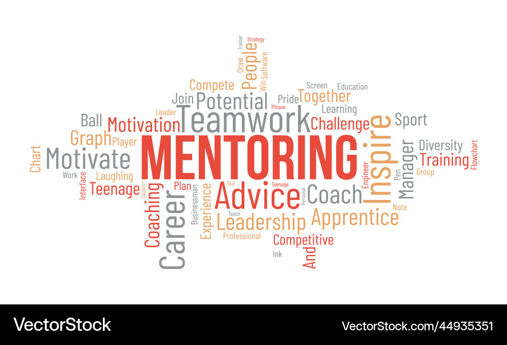 Mentoring world cloud background mental health Vector Image