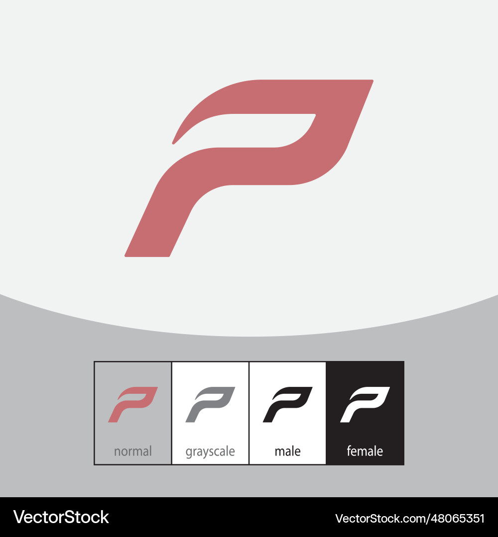 P letter logo pink color Royalty Free Vector Image