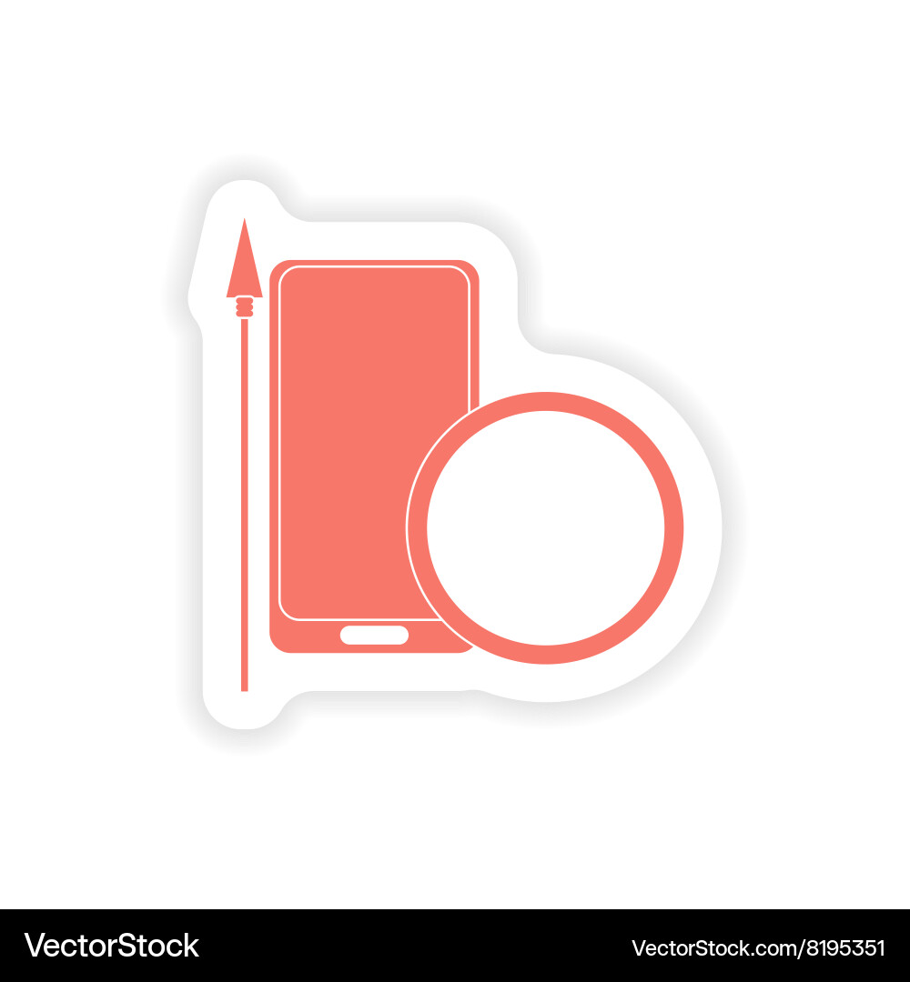 Paper sticker on white background mobile antivirus