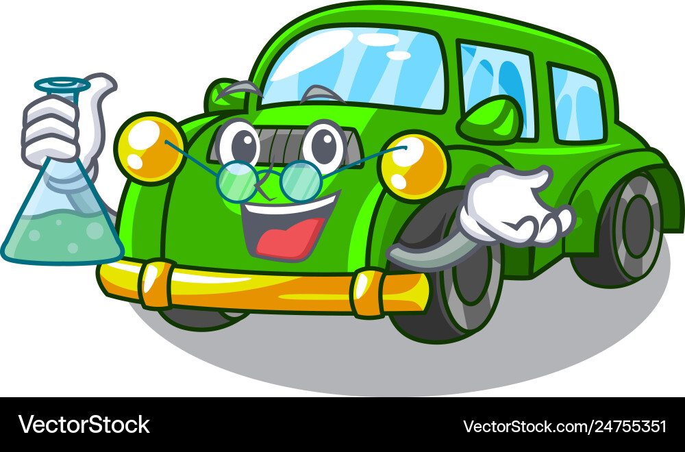 Professor miniature classic car in shape Vector Image