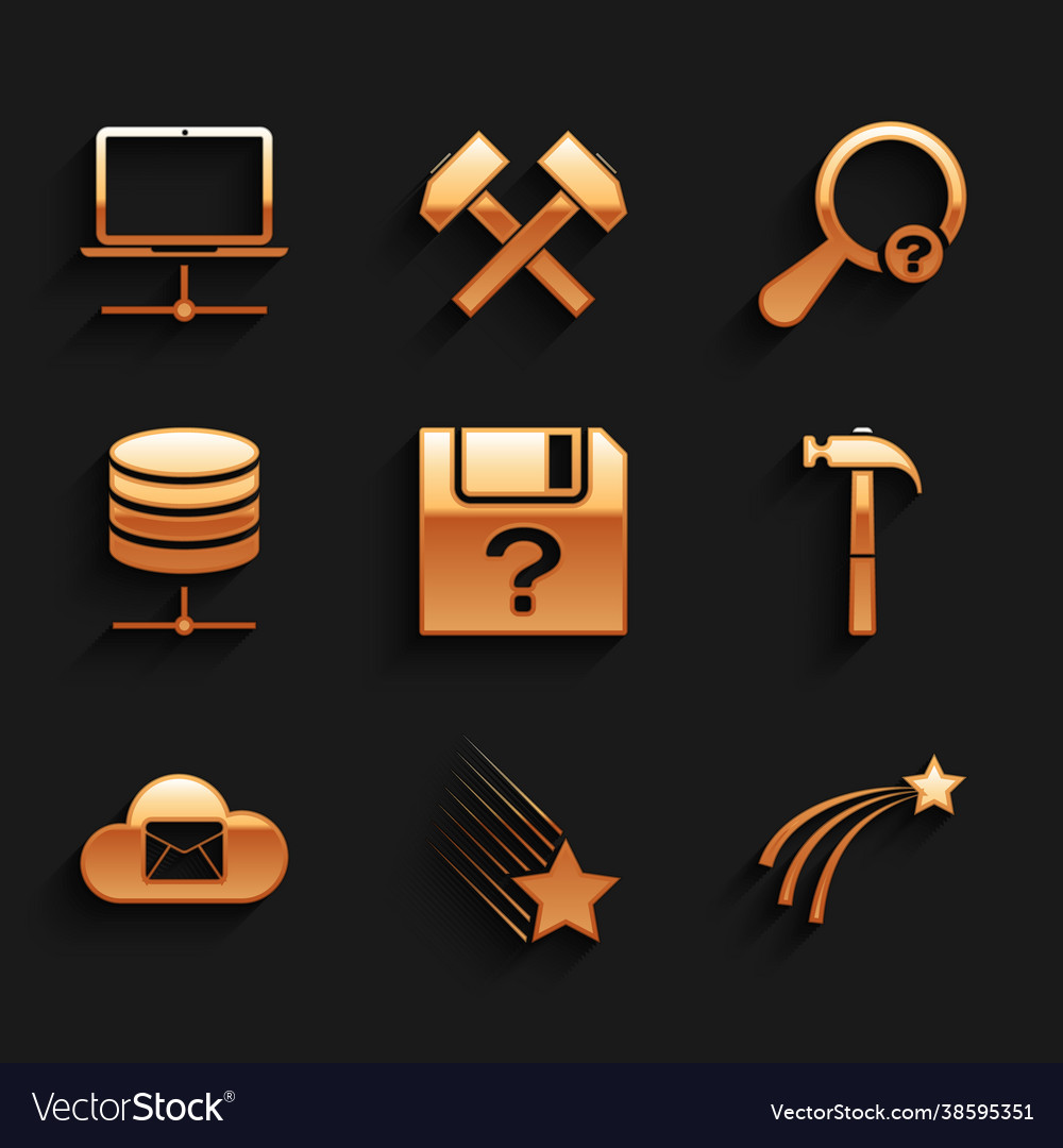 Set unknown document falling star hammer Vector Image Set unknown document falling star hammer Vector Image