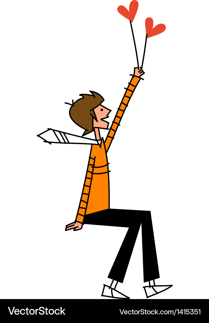 Side view of boy holding heart shape Royalty Free Vector
