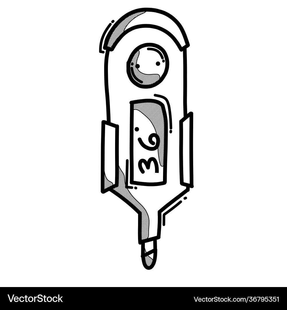 Thermometer doodle icon drawing sketch hand drawn Vector Image