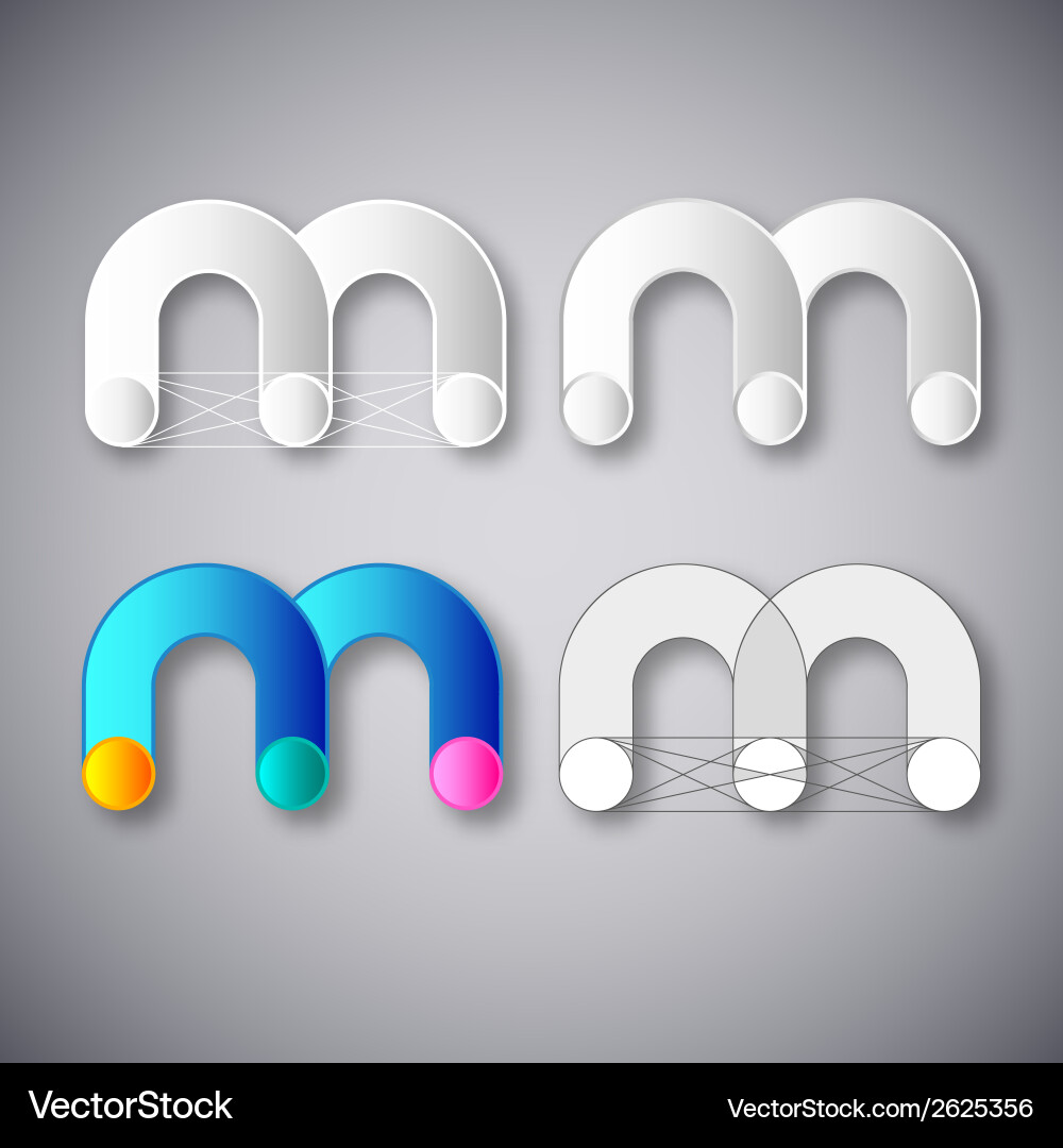 Abstract combination of letter m Royalty Free Vector Image