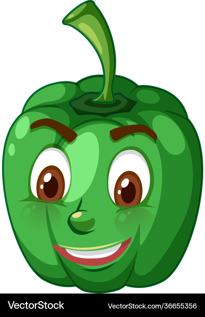 Capsicum cartoon character with facial expression Vector Image