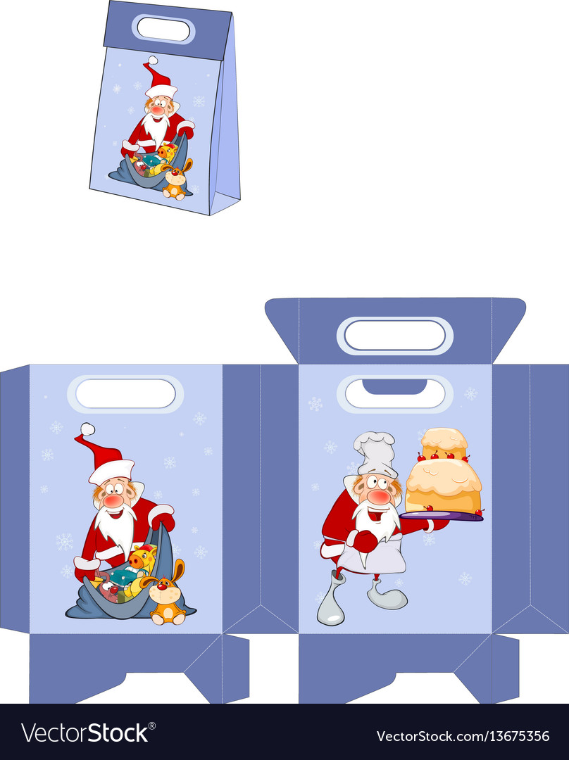 Cute santa claus handbags packages pattern Vector Image
