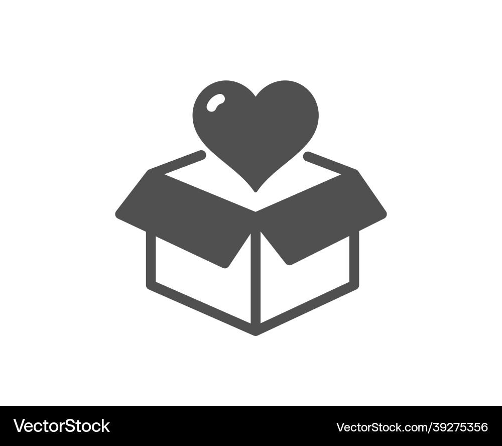 Donation box icon fundraising sign Royalty Free Vector Image