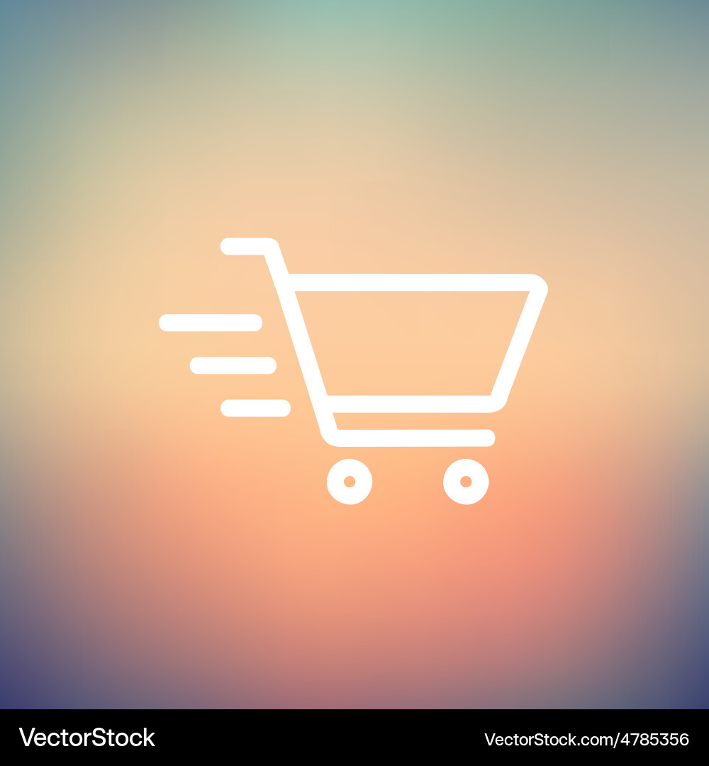 Fast delivery shopping cart thin line icon Vector Image