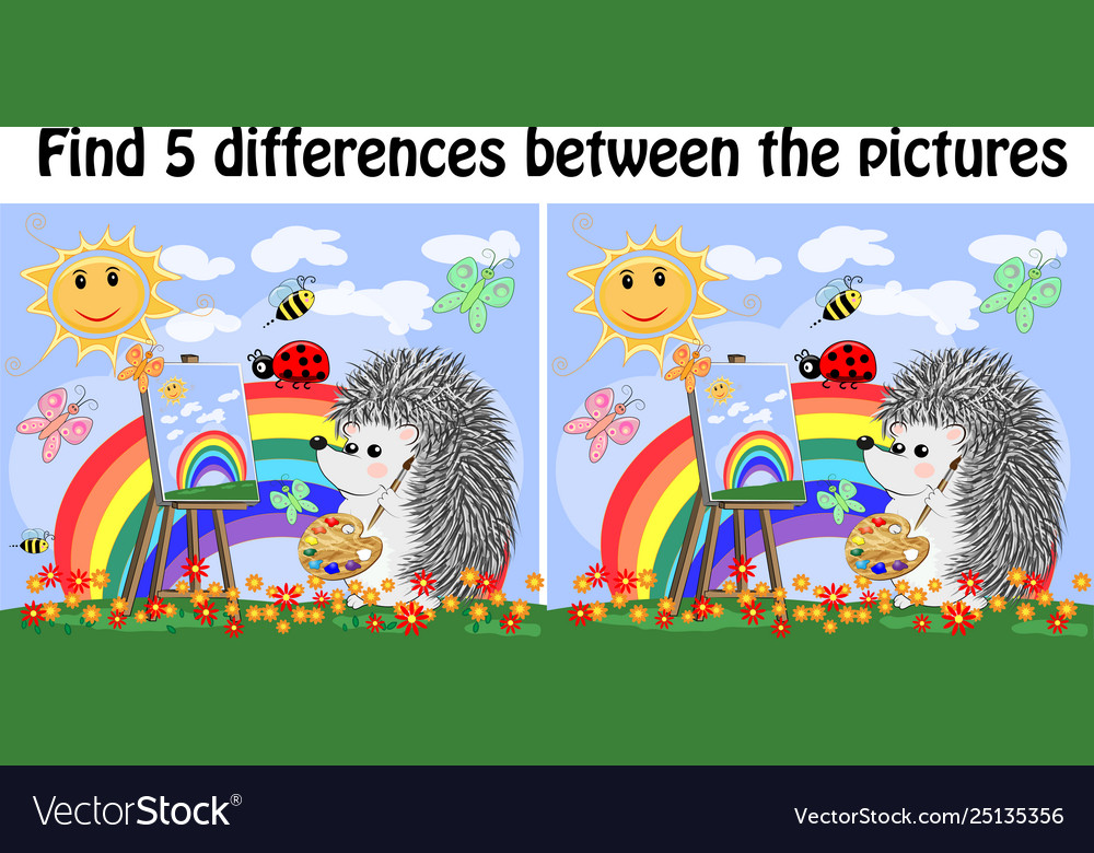 Find differences between pictures Royalty Free Vector Image