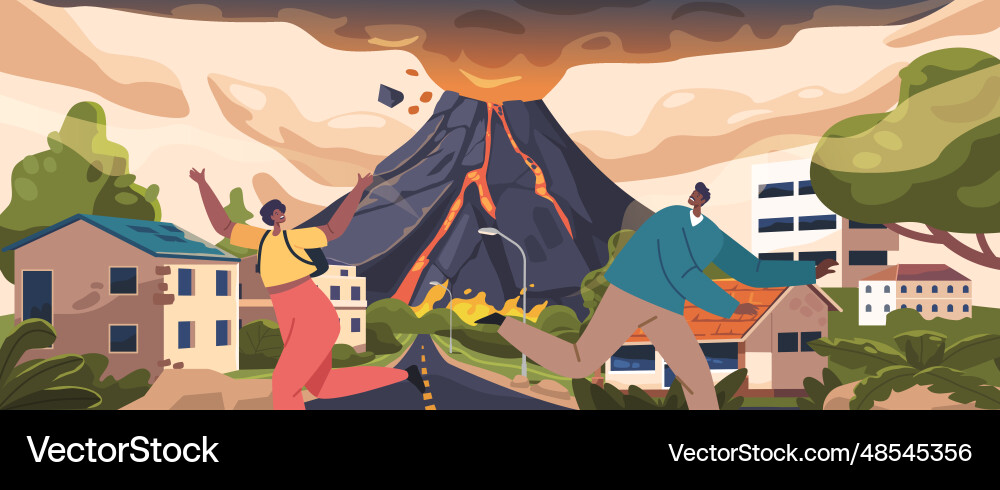 Fleeing in panic people scramble to escape Vector Image