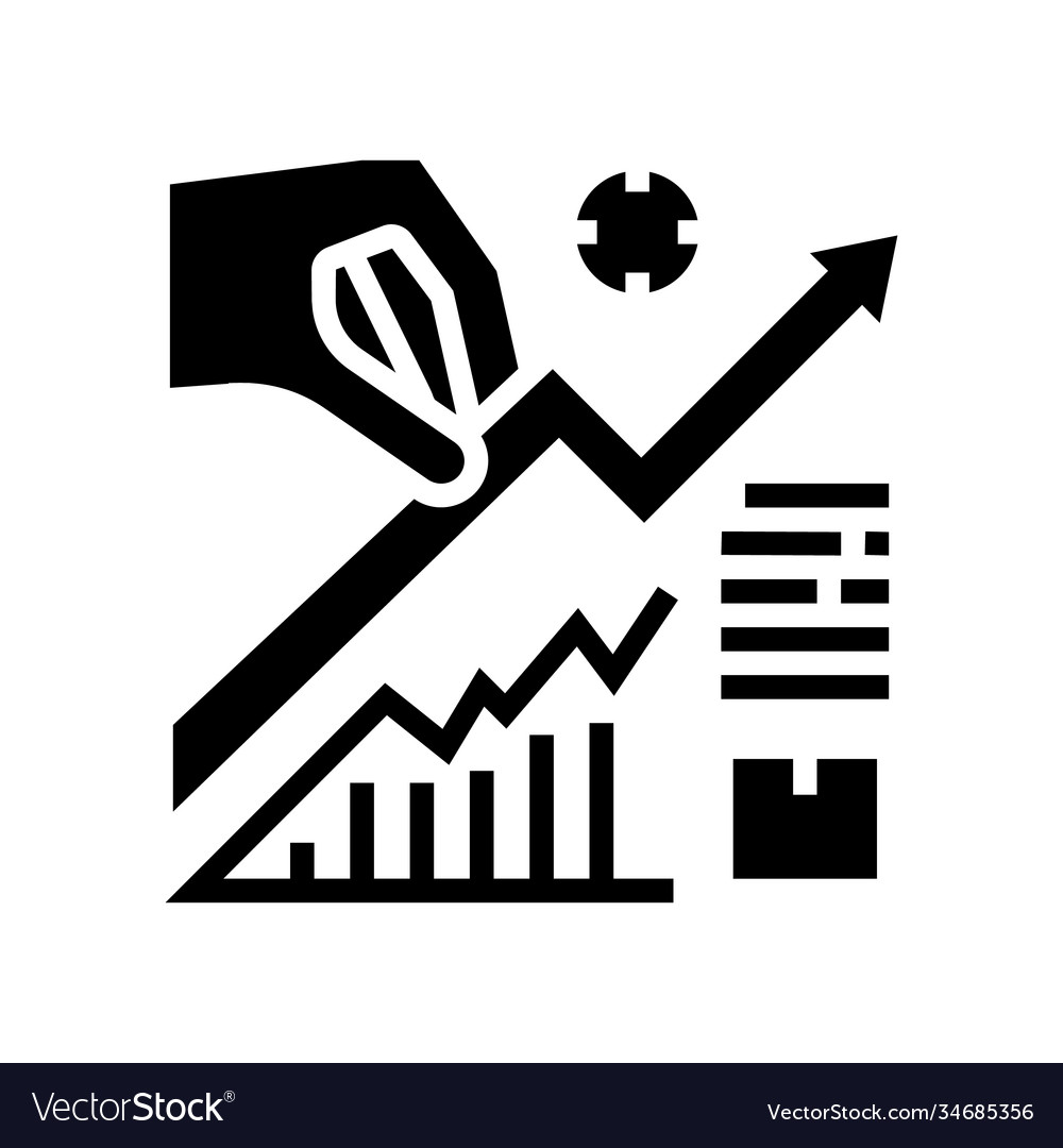 Growth business glyph icon Royalty Free Vector Image