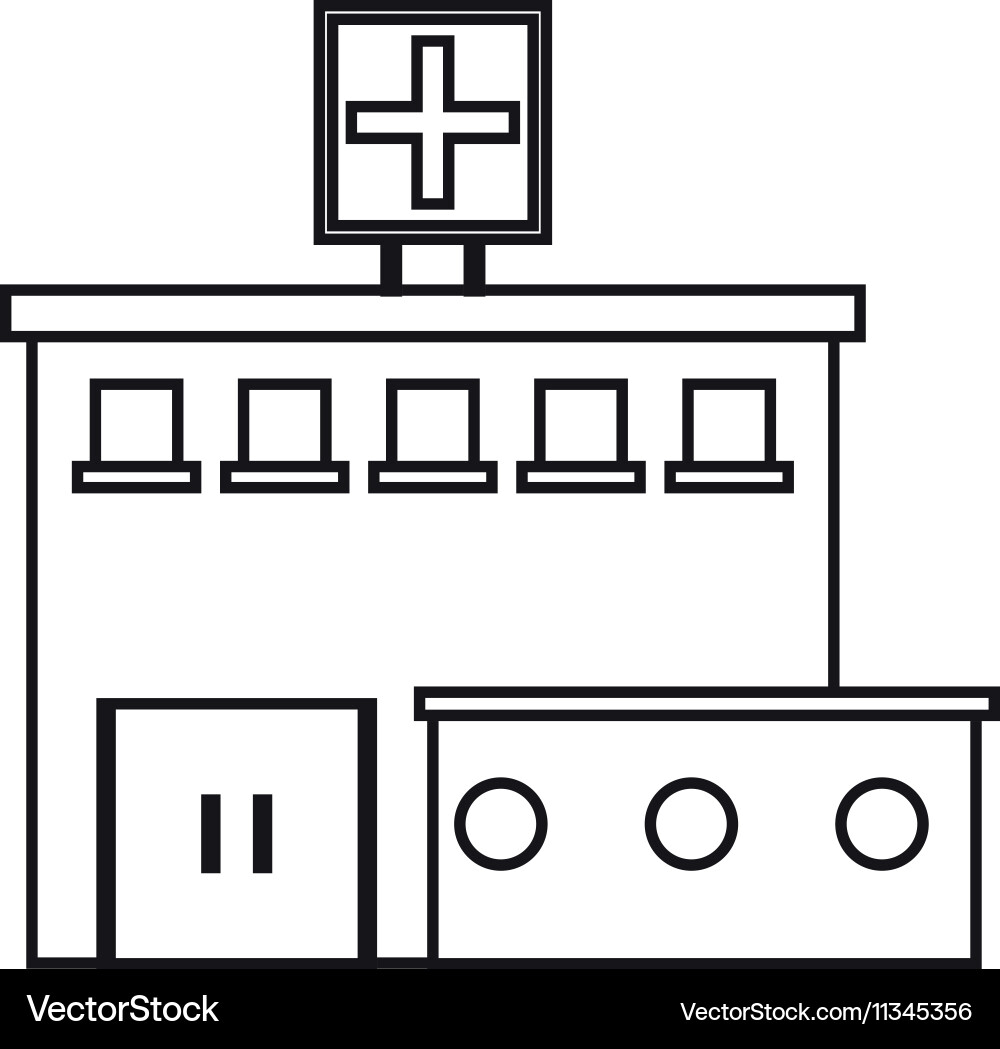 Isolated hospital building design Royalty Free Vector Image