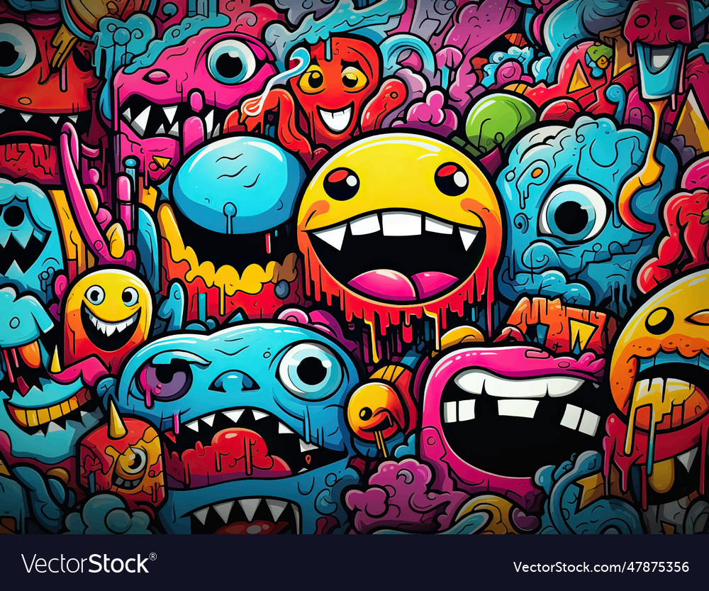 Liquid monster pattern Royalty Free Vector Image