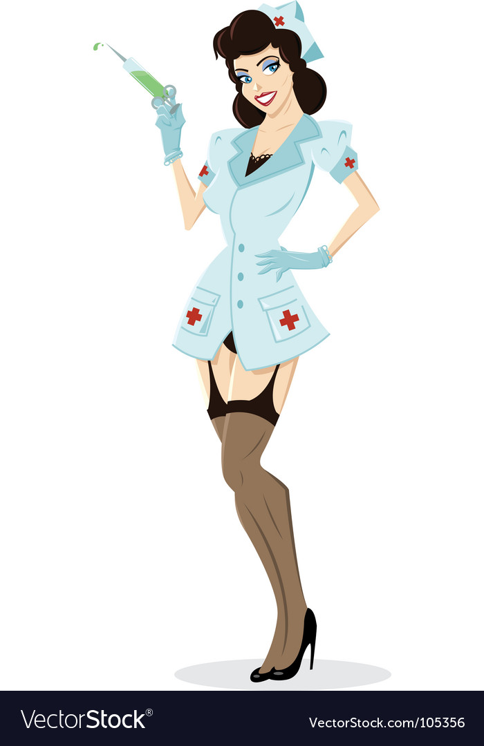 Nurse Pin Up Illustration Royalty Free Vector Image