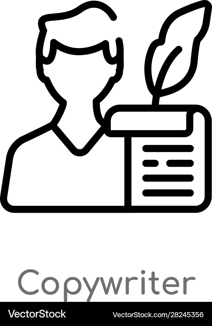 Outline copywriter icon isolated black simple Vector Image