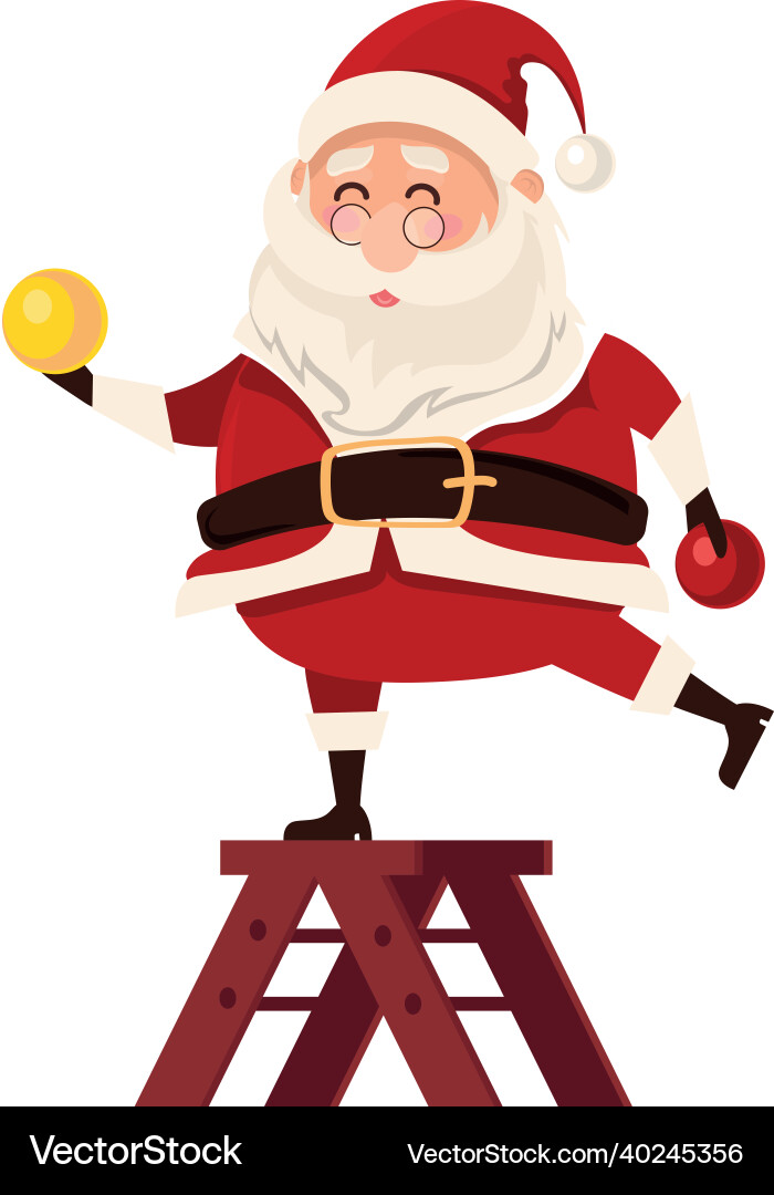 Santa claus with balls Royalty Free Vector Image