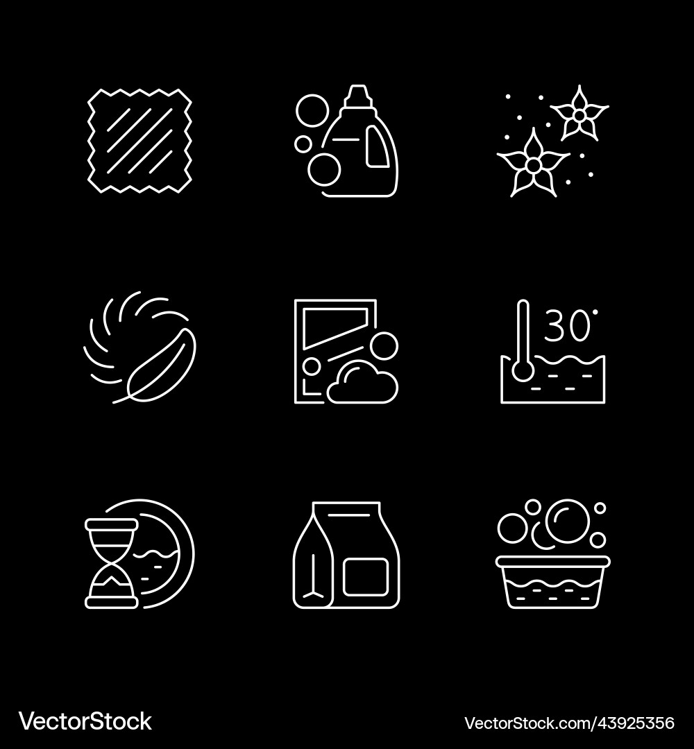 Set line icons of laundry Royalty Free Vector Image