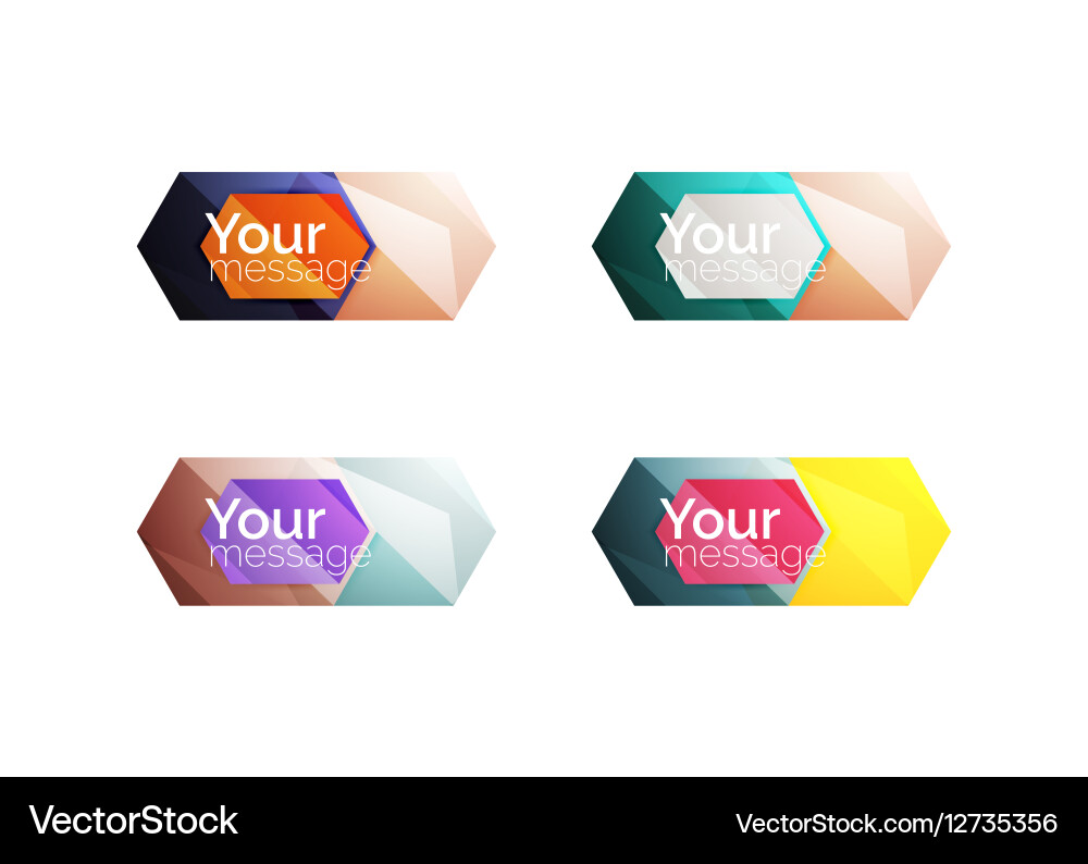 Set of shiny blank boxes for your content Vector Image