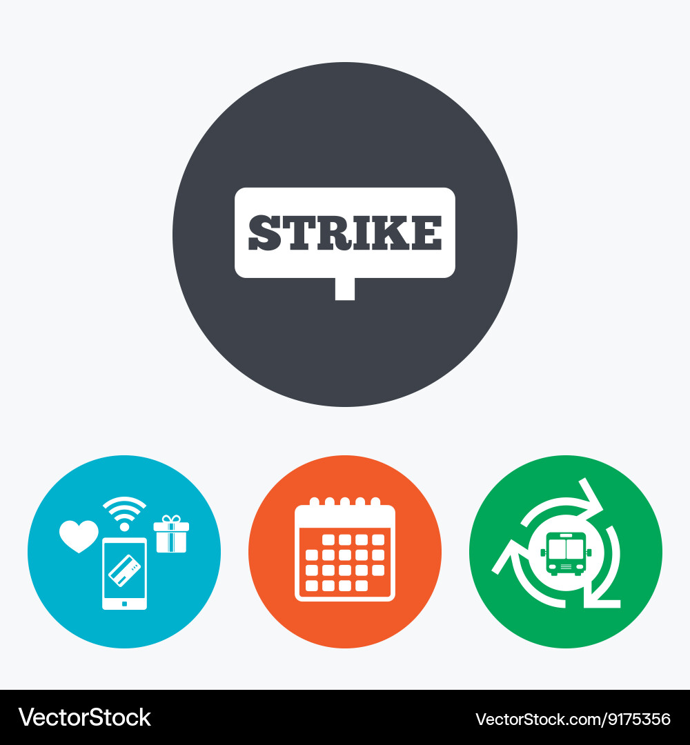 Strike sign icon protest banner symbol Royalty Free Vector
