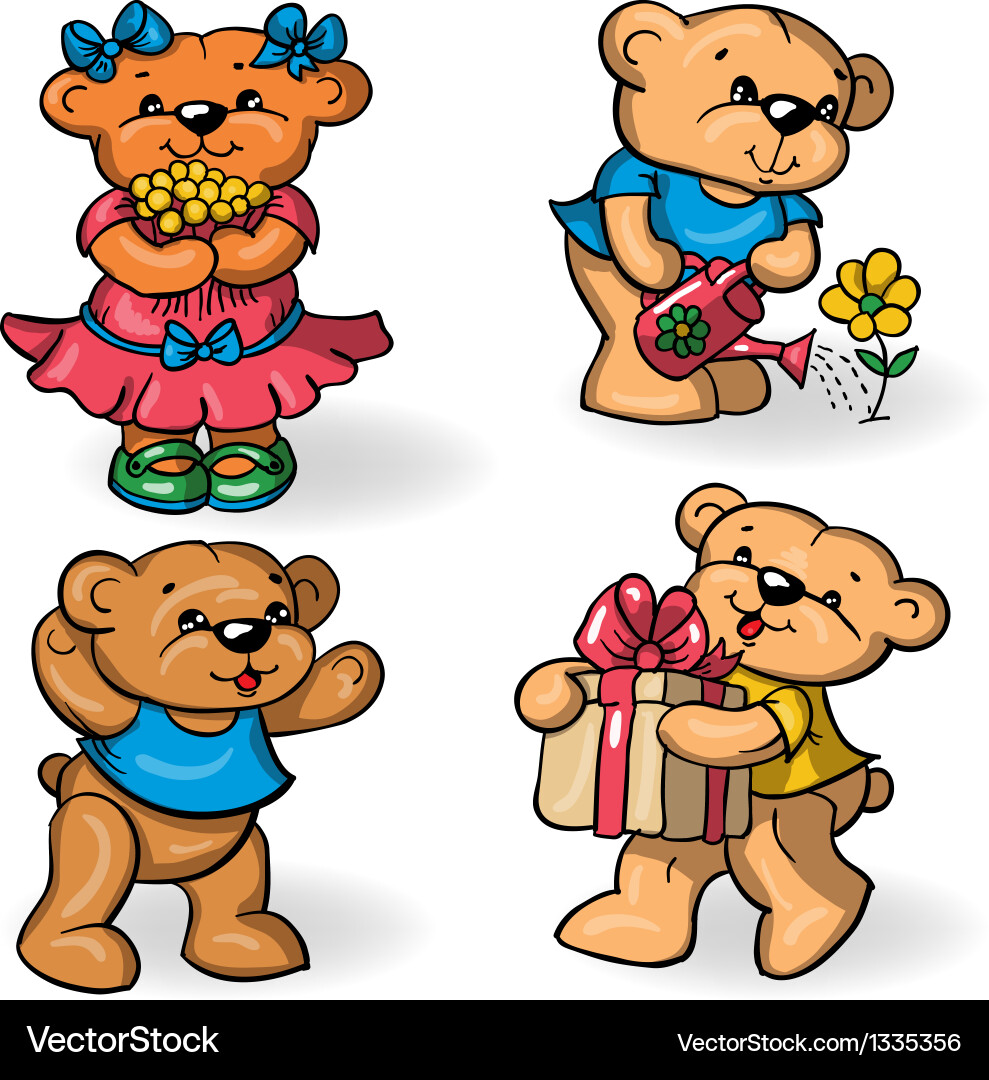 Teddy bears Royalty Free Vector Image - VectorStock