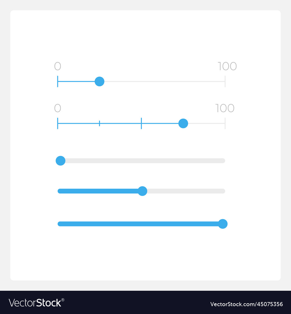 Track bar ui elements kit Royalty Free Vector Image