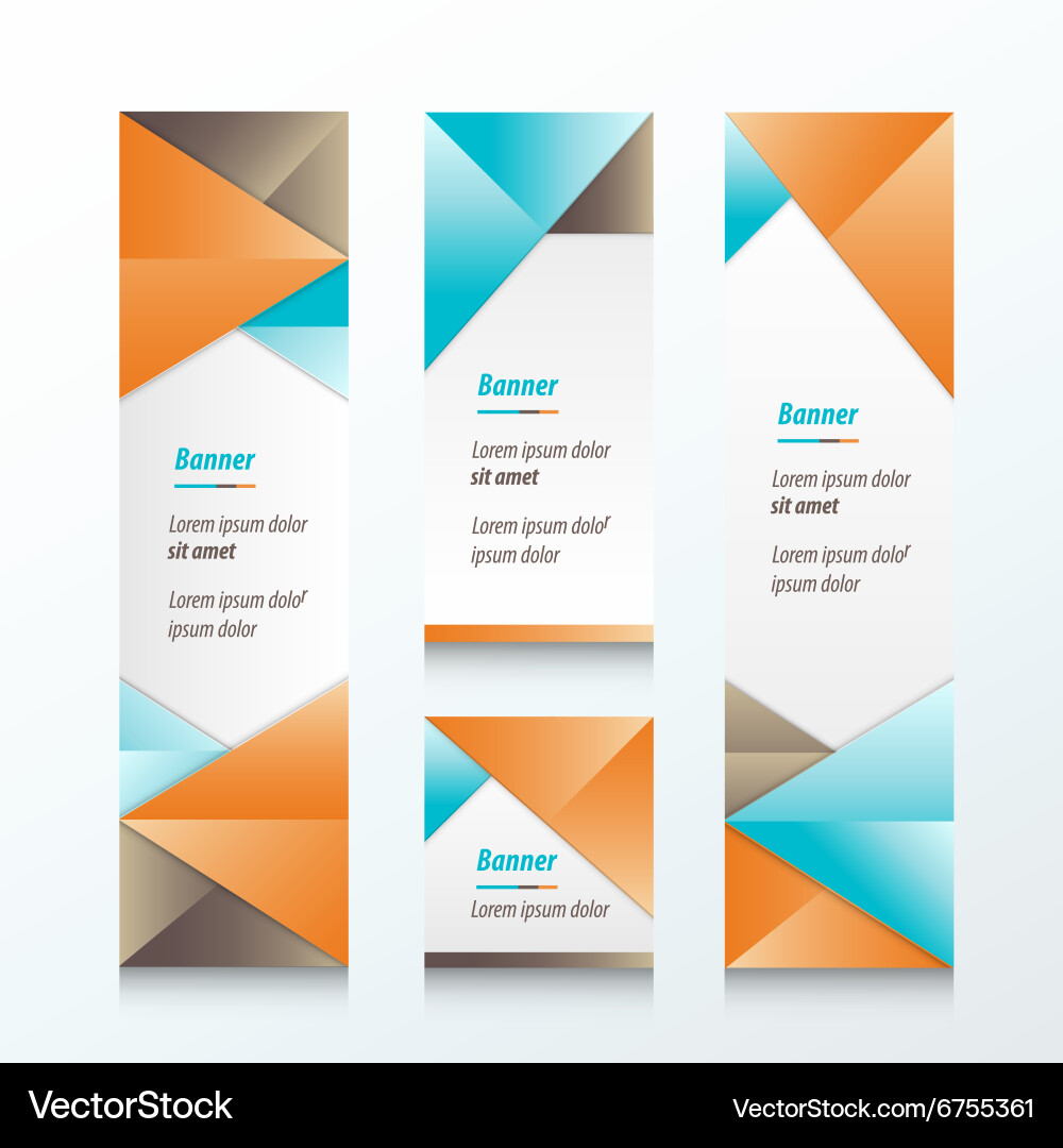 Abstract banner set brown orange blue color Vector Image