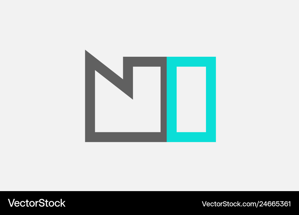 Blue grey alphabet letter ni n i combination Vector Image