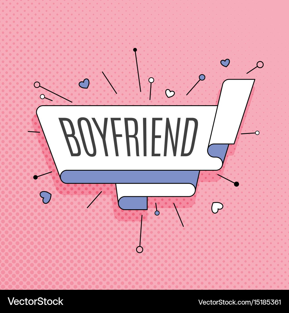 Boyfriend retro design element in pop art style Vector Image