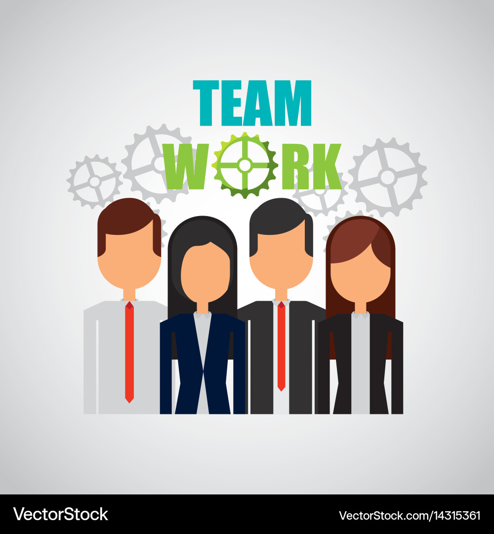 Businesspeople teamwork avatars characters icon Vector Image