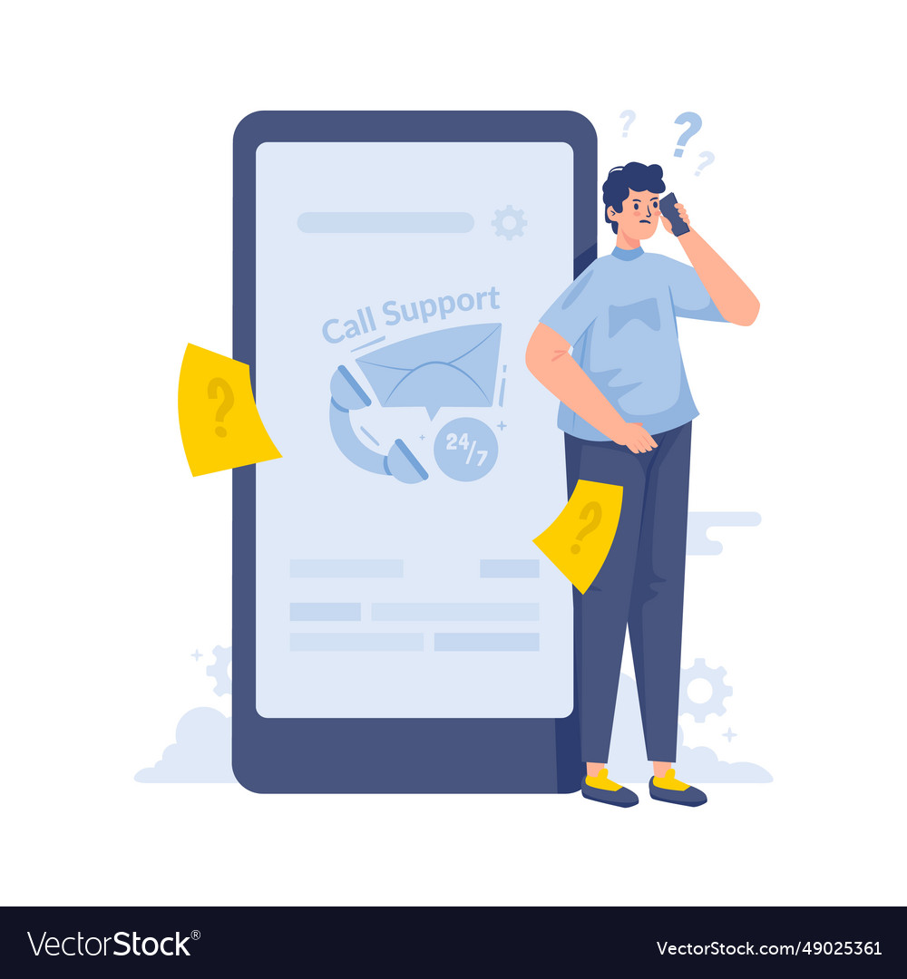 Call contact support center Royalty Free Vector Image