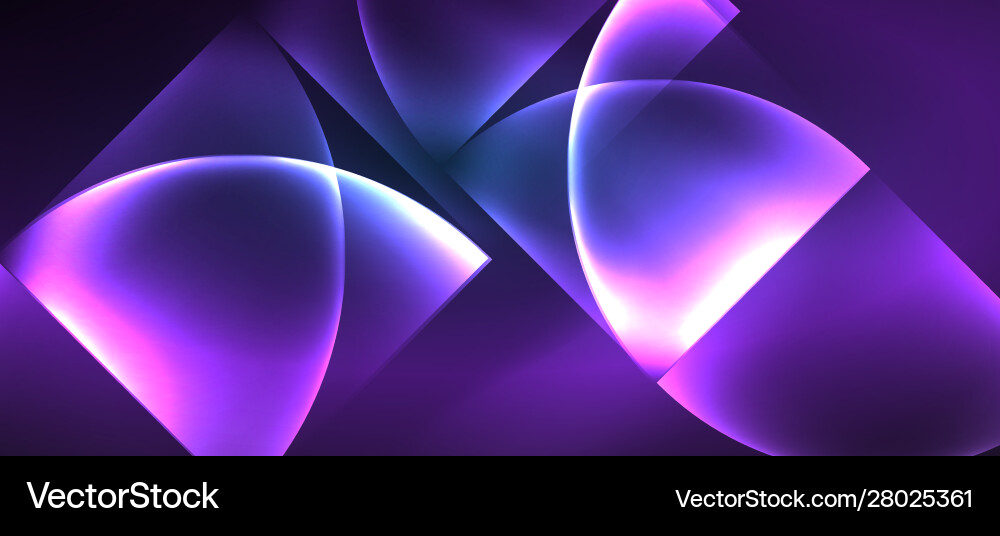 Colorful blue neon shape round triangle in modern Vector Image