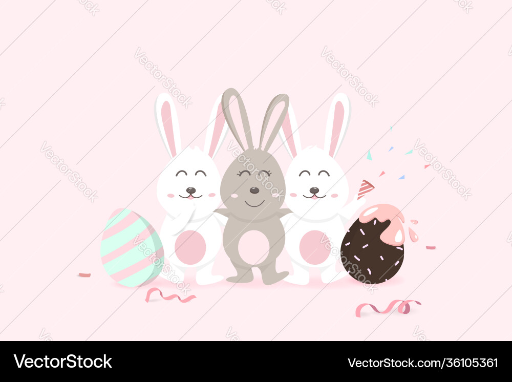 Easter happy greeting card holiday confetti Vector Image