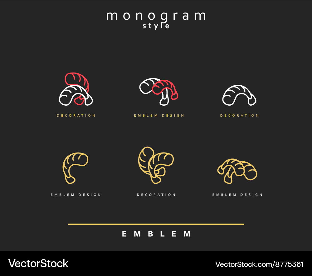 Emblem for restaurant and sushi bar monogram Vector Image