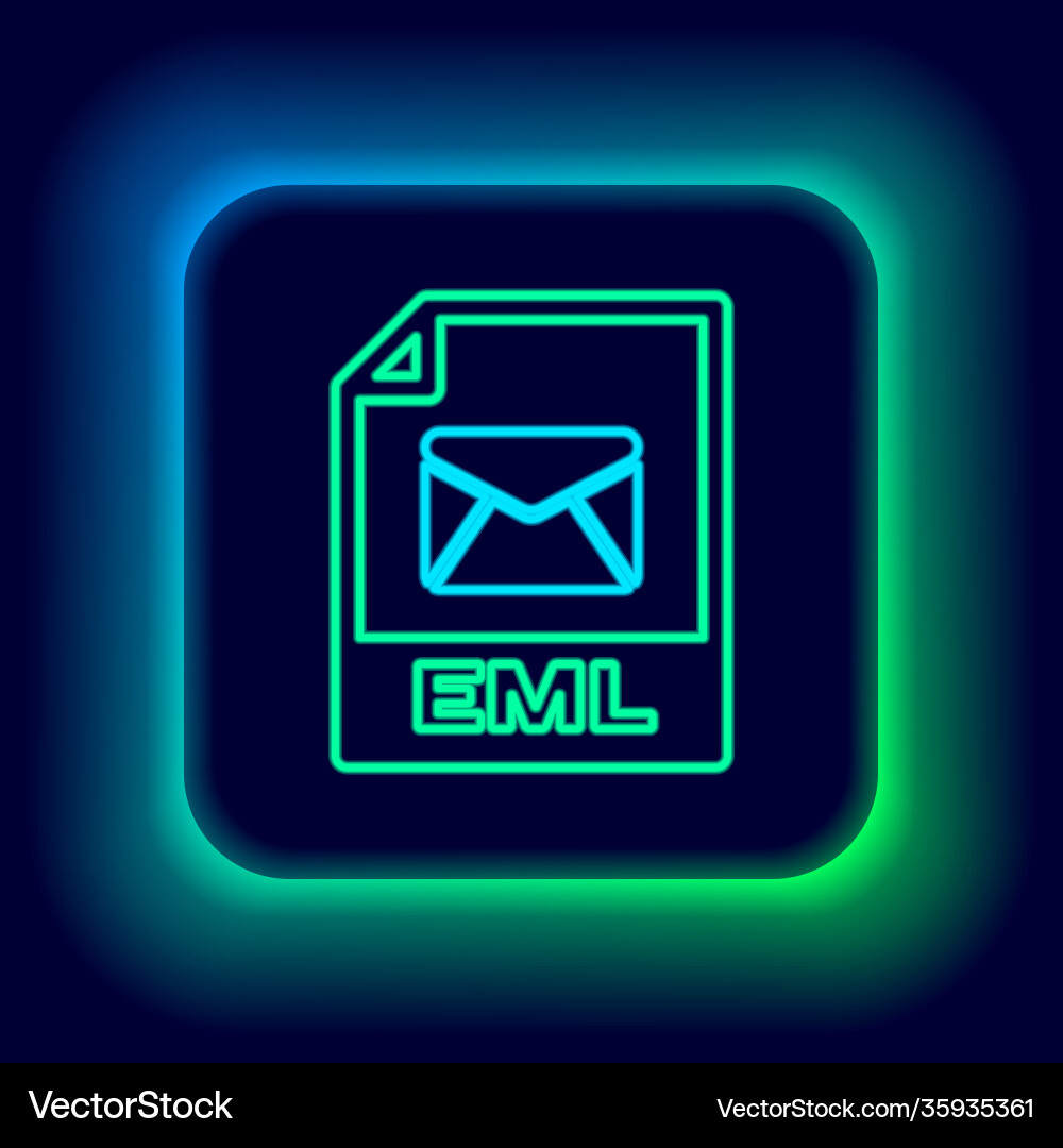Glowing neon line eml file document download eml Vector Image
