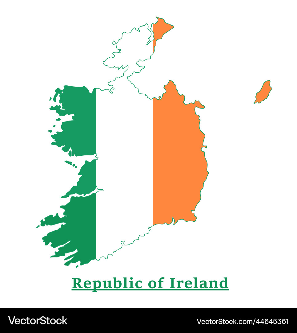 Ireland Flag Map Royalty Free Vector Image - VectorStock