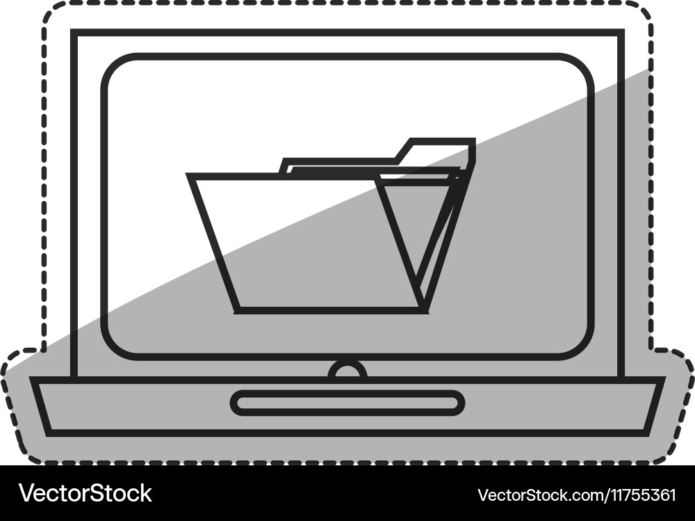 Isolated laptop and file design Royalty Free Vector Image