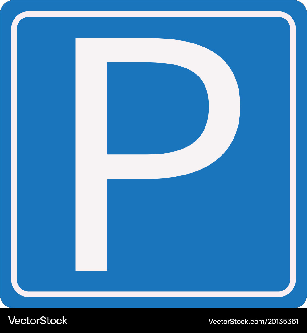Parking sign white background Royalty Free Vector Image