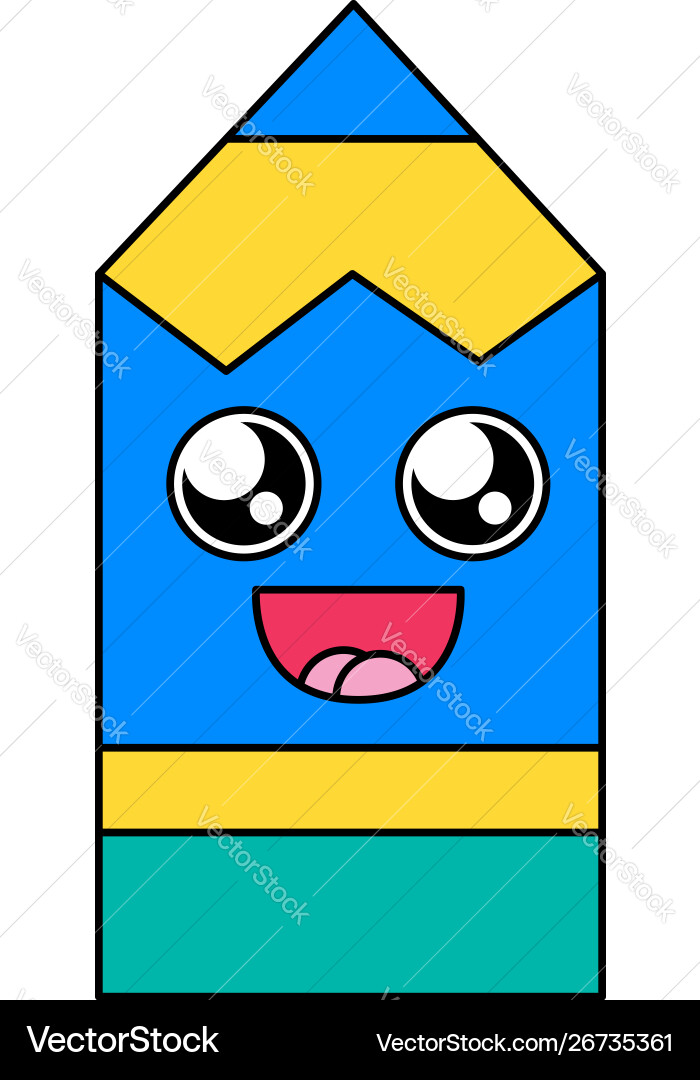 Pencil fascinated face emoticon Royalty Free Vector Image