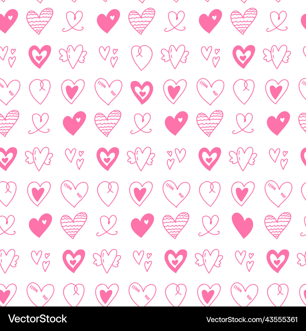 Seamless Pattern With Cute Various Hand Royalty Free Vector