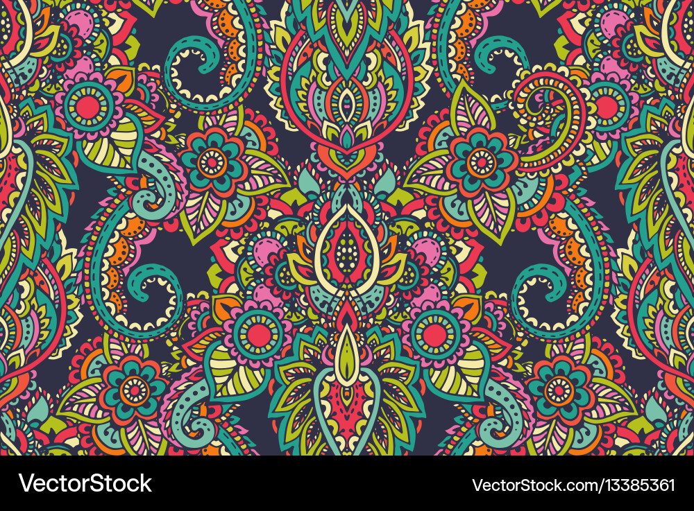 Seamless pattern with henna mehndi floral Vector Image