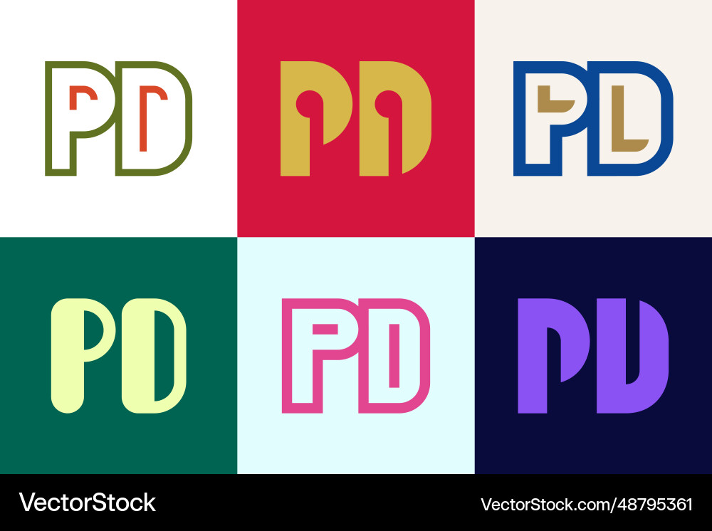 Set of letter pd logos Royalty Free Vector Image