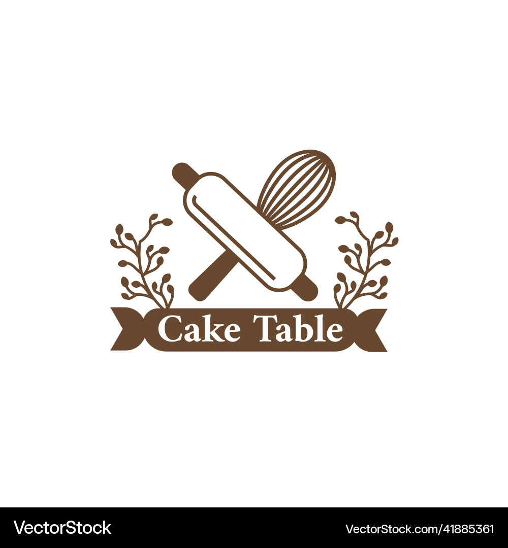 Simple and elegant homemade bakery logo cake Vector Image