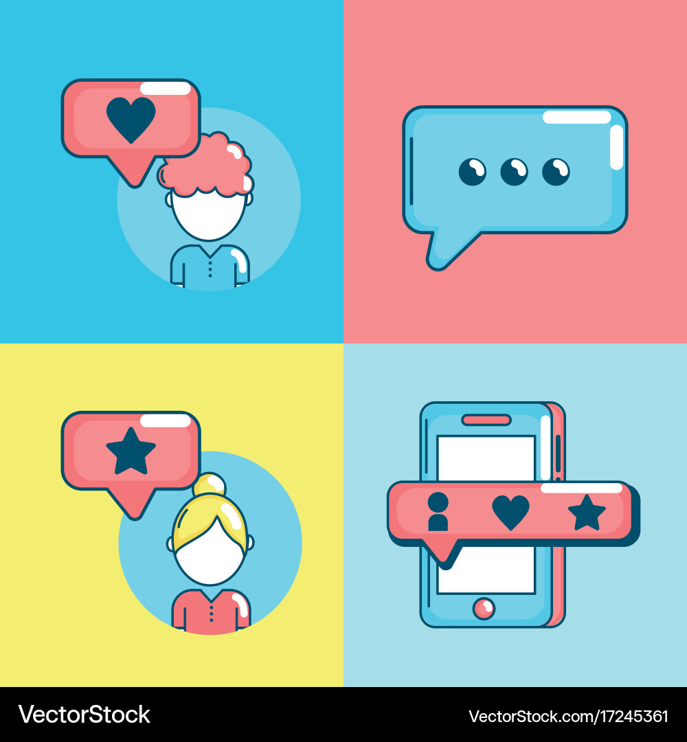 Social media connection in the digital network Vector Image