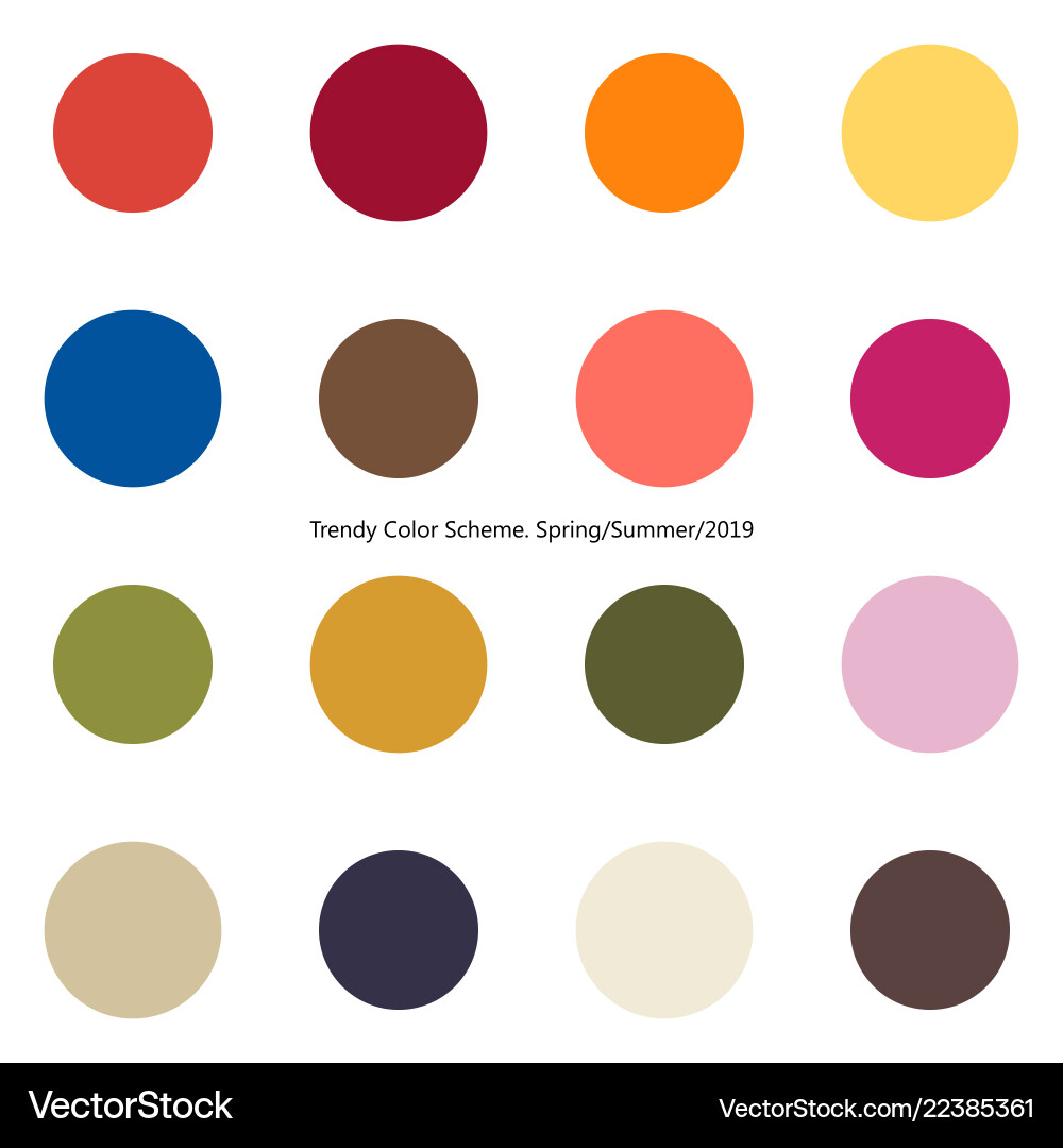 Trendy color scheme by plain color rounds Vector Image