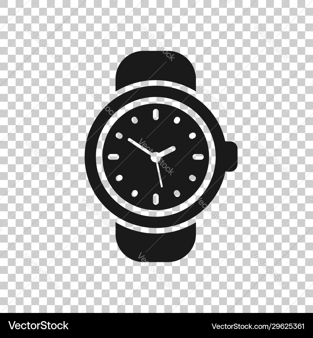 Wrist watch icon in flat style hand clock Vector Image