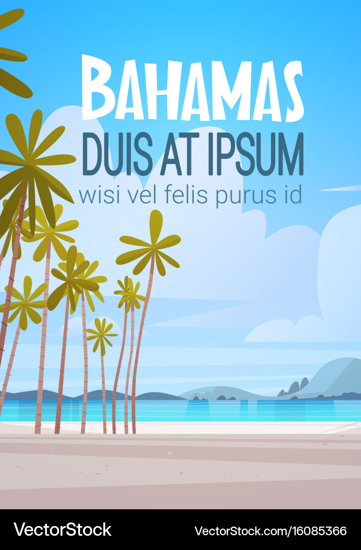 Bahamans sea shore beach beautiful seaside Vector Image